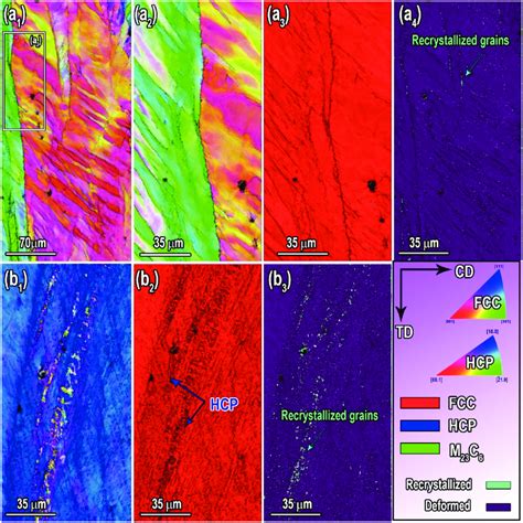 A 1 Ebsd Ipf A 2 Enlarged Ipf Of The Yellow Rectangular Region Download Scientific