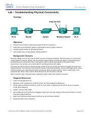 Lab Troubleshooting Physical Connectivity Docx Lab Troubleshooting Physical