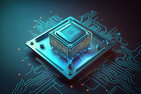 Microchip Processor Generative Ai Stock Illustration Illustration Of