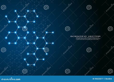 Hexagonal Structure Molecule Dna Of Neurons System Genetic And Chemical Compounds Medical Or
