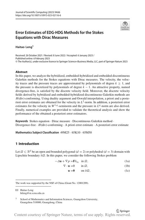 Error Estimates Of Edg Hdg Methods For The Stokes Equations With Dirac