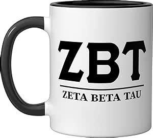 Licensed Zeta Beta Tau Lettered Script Black Ceramic Mug