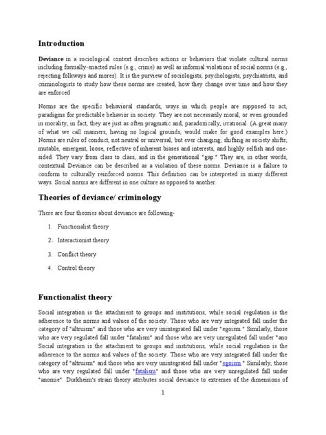 Theories Of Deviance Pdf Deviance Sociology Norm Social
