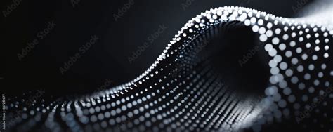 Detailed Vector Of A Black Vibration Sound Wave Circular Pulse Wave With Points And Particles