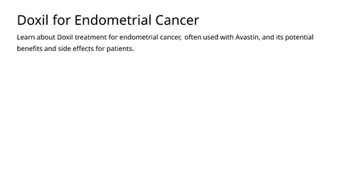 Doxil For Endometrial Cancer Medsis