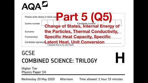 AQA GCSE Combined Science Higher Physics Paper H June Part Q YouTube