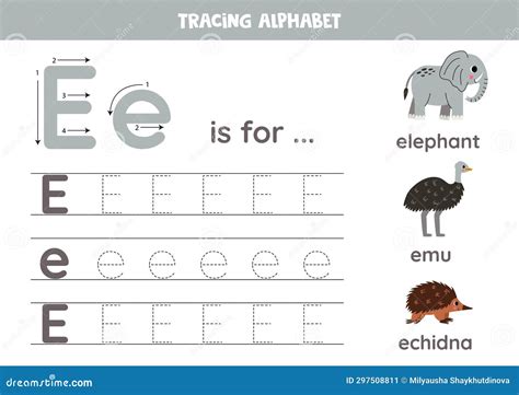 Writing Uppercase And Lowercase Letter E Printable Worksheet Cute