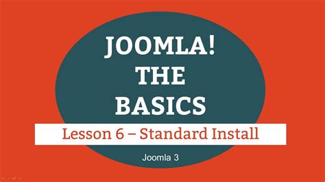 Joomla 3 Tutorial Lesson 06 Standard Install Youtube