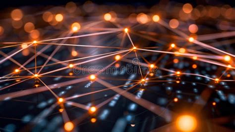 Abstract Network Connection Structure With Glowing Nodes Data Transmission Concept Stock
