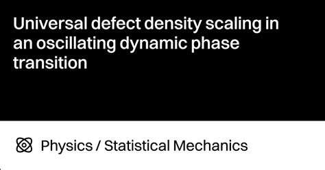 Universal Defect Density Scaling In An Oscillating Dynamic Phase Transition
