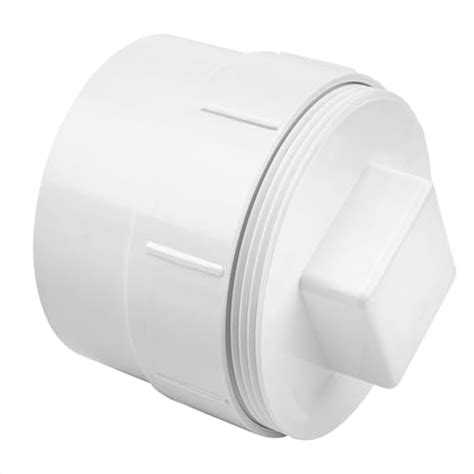 6 Pvc Sewer Cleanout Adapter With Plug Pipe Fitting Dwv