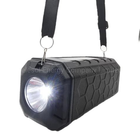 Portable Bluetooth Speaker Powered By Solar With Fm Radio Flashlight Mp Player Portable