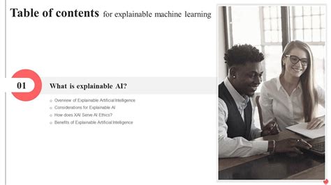 Table Of Contents For Explainable Machine Learning Ppt Portfolio