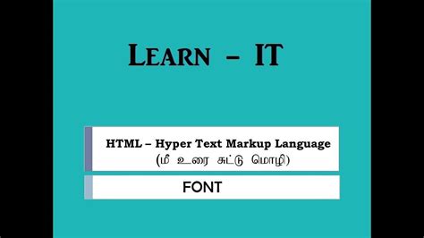html in tamil part 5 font and text formatting youtube