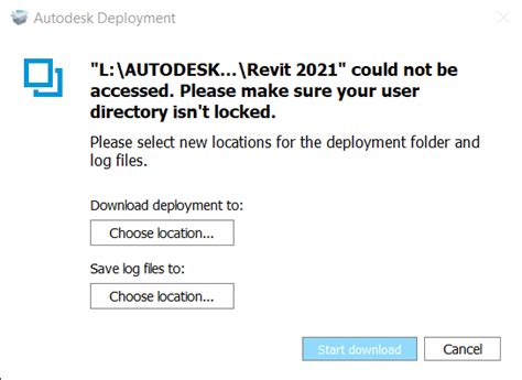 Cannot Create Deployment Revit 2021 Autodesk Community