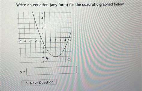 Solved Write An Equation Any Form For The Quadratic