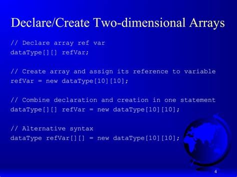 Multi Dimensional Arrays Ppt