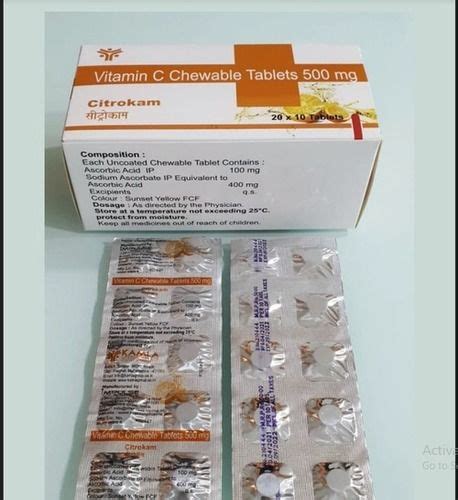 Vitamin C Chewable Tablets 500mg Pack Of 200 Tablets General Medicines At Best Price In Kalyan