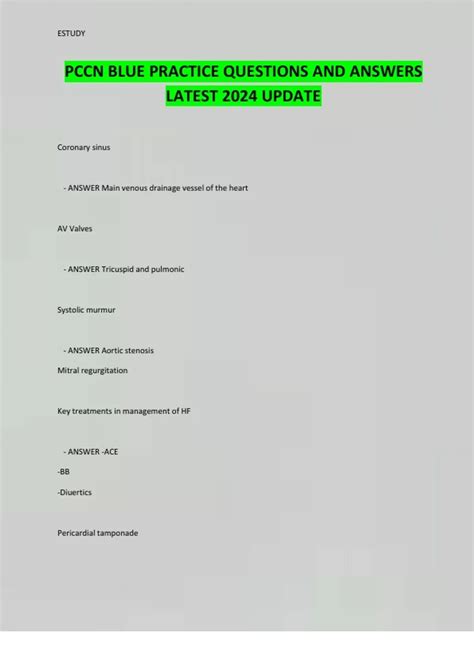 Pccn Exam Package Deal Test 2024 Update Stuvia Us