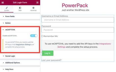 Add ReCAPTCHA In Login Form Using Elementor