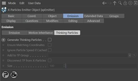 Emitter Emission Thinking Particles