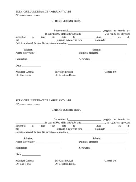 Cerere Schimb Amb Pdf