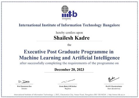 I Have Successfully Finished The Executive Post Graduate Programme In Machine Learning