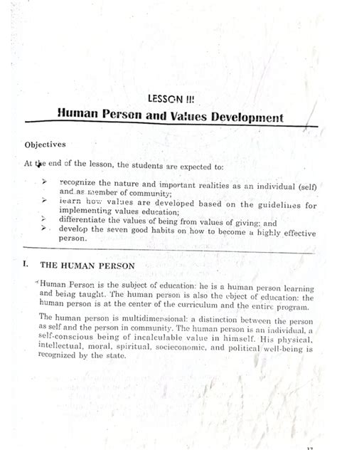 Human Person And Values Development Pdf