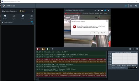 Intel RealSense Viewer Crashed When Streaming With Platform Uvc Camera Issue 9867