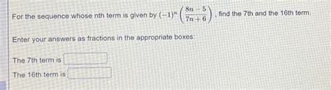 solved for the sequence whose nth term is given by 1 8n