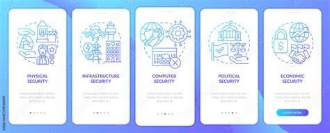 National Security Dimensions Blue Gradient Onboarding Mobile App Screen