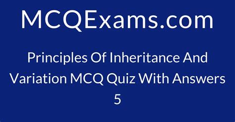 Mcq Questions For Class 12 Medical Biology Principles Of Inheritance
