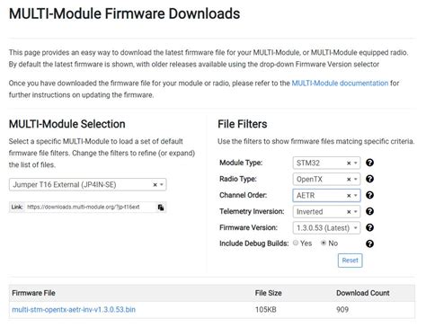 guide updating the multiprotocol module firmware