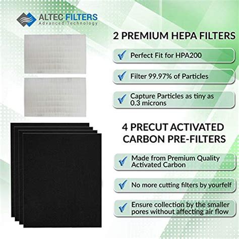Altec Filters Advanc Altec Filters Hpa200 Hepa Premium Replacement Filters Compatible With