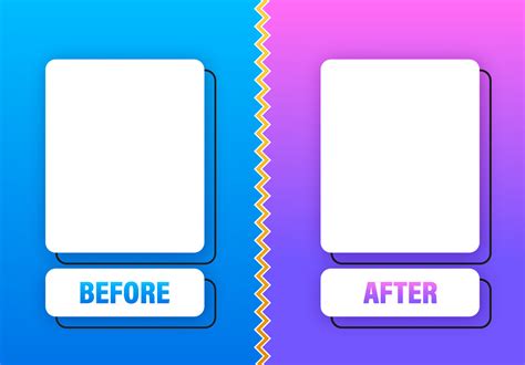 colorful before and after frames vector illustration vector template