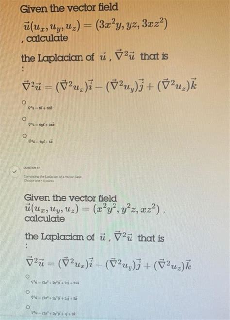 solved given the vector field ū uz uy uz 3x y yz