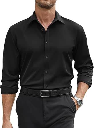 Coofandy Mens Dress Shirts Wrinkle Free Long Sleeve Button