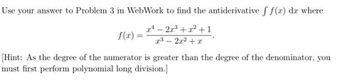 solved use your answer to problem 3 in webwork to find the