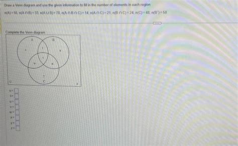 Solved Draw A Venn Diagram And Use The Given Information To Chegg