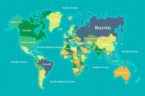World Map Image Country Names
