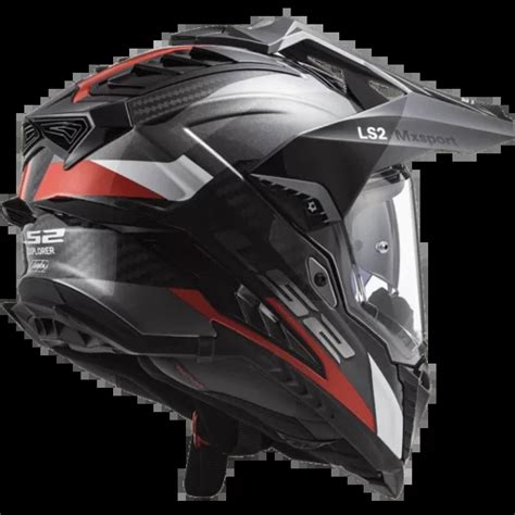 Ls2 Mx701 Carbon Explorer Frontier Gloss Titanium Red Helmet Custom