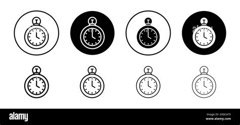 Pocket Watch Icon Vector Logo Set Collection For Web App Ui Stock