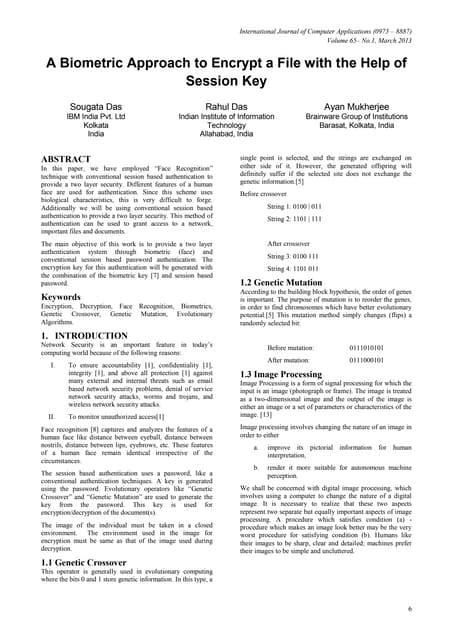 A Biometric Approach To Encrypt A File With The Help Of Session Key Pdf
