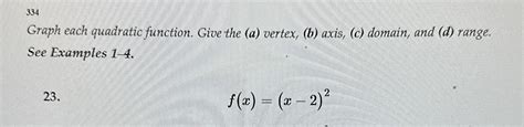 solved graph each quadratic function give the a ﻿vertex