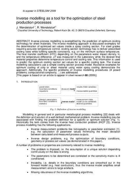 Inverse Modelling As A Tool For The Optimization Of Steel Production