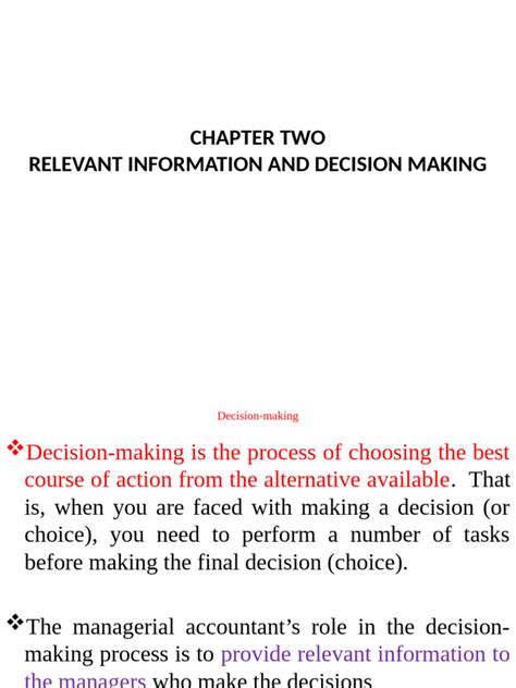 Chapter 2 Decision Making Pdf Expense Opportunity Cost