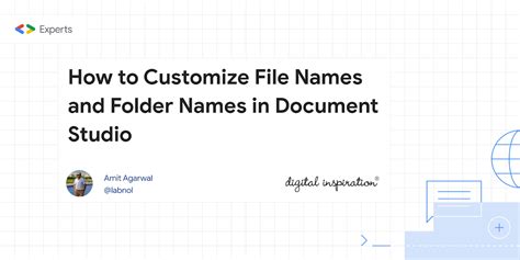 How To Customize File Names And Folder Names In Document Studio
