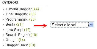 Membuat Dropdown Label Pada Blogger Blog Pribadi Ku