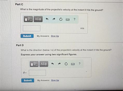solved part a a projectile is fired with an initial speed of