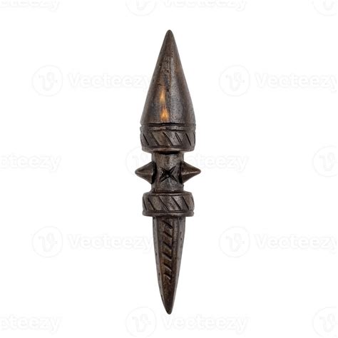 Vintage Intricately Carved Metal Dagger With Pointed Tip And Decorative Handle Showcasing Vintage Intricately Carved Metal Dagger With Pointed Tip And Decorative Handle Showcasing